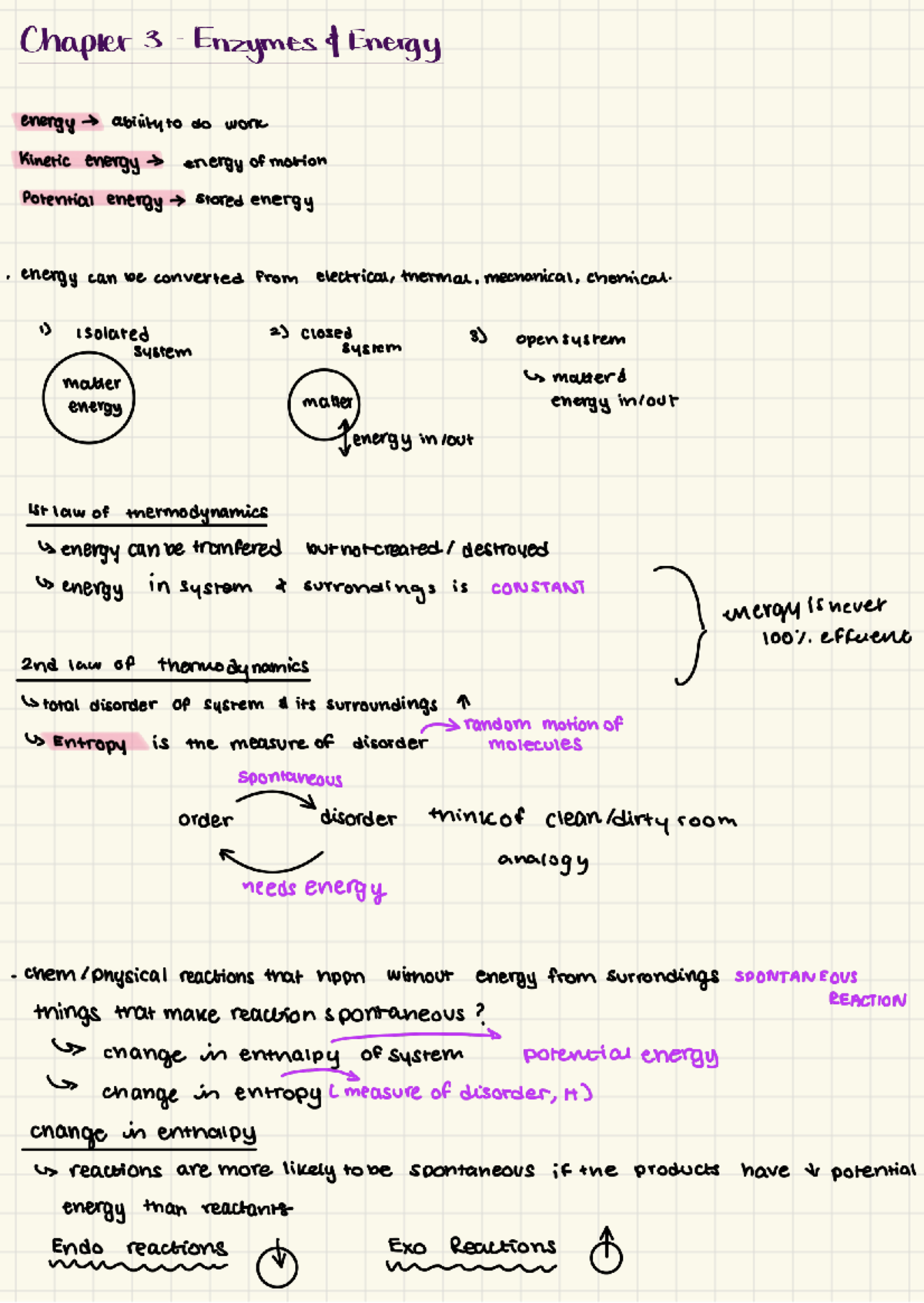 Chapter 3- Enzymes and Energy - Chapler 3 Enzymes of Energy energy ...