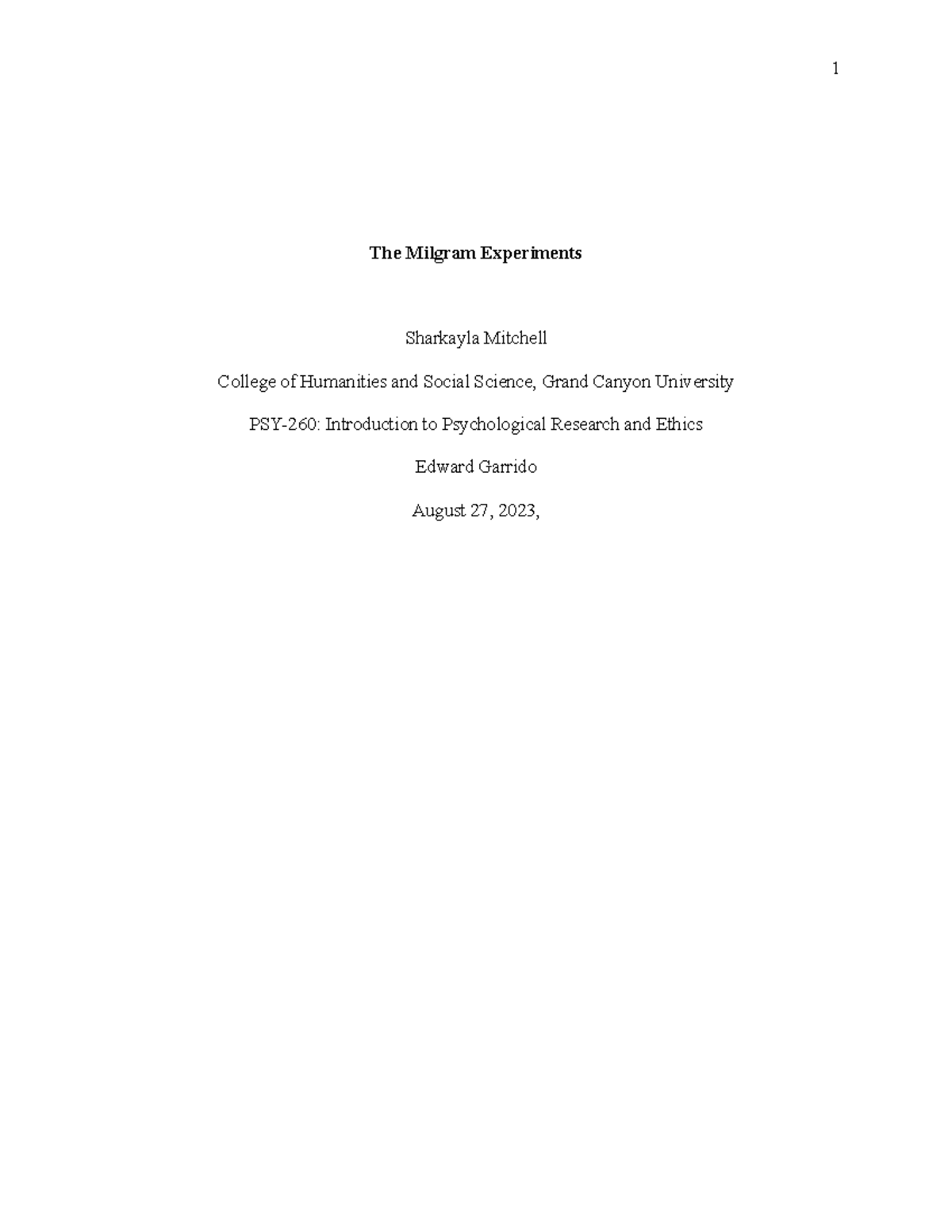 Benchmark Research Disasters Structure-2 - The Milgram Experiments ...