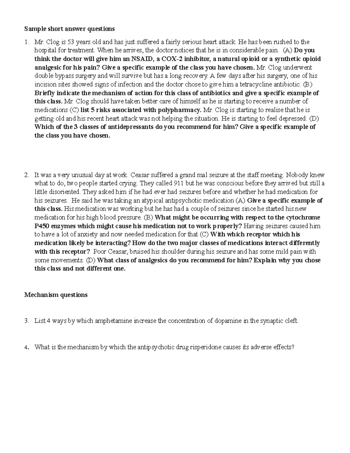 Sample short answer and MC questions for midterm - Sample short answer ...