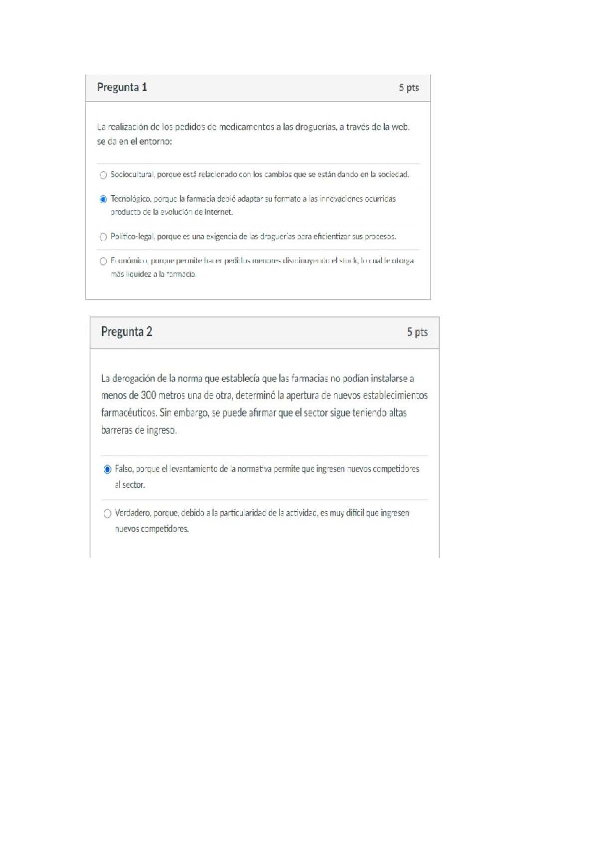 TP 2 Marketing 85%-2024 Inicia - Pregunta 1 5 pts La realización de los pedidos de medicamentos ...