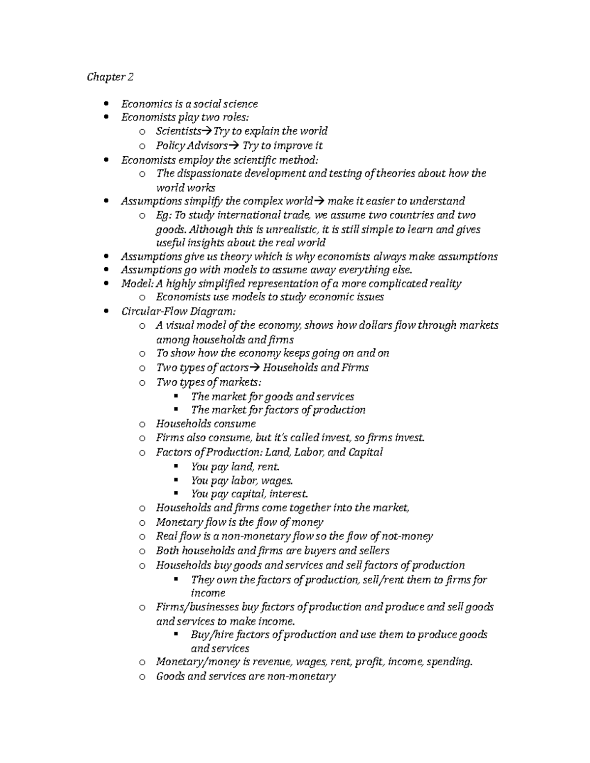 Econ Chapter 2 notes - ECN 104 Lecture 2 - Chapter 2 Economics is a ...