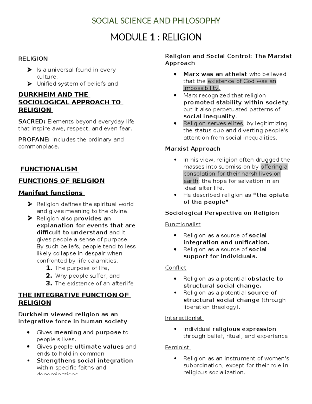 SSP Reviewer Module Based - SOCIAL SCIENCE AND PHILOSOPHY MODULE 1 ...
