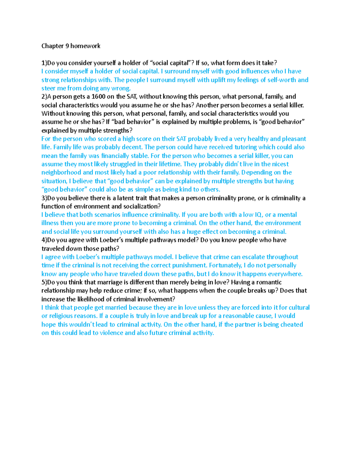 Chap 9 homework - Chapter 9 homework 1)Do you consider yourself a ...