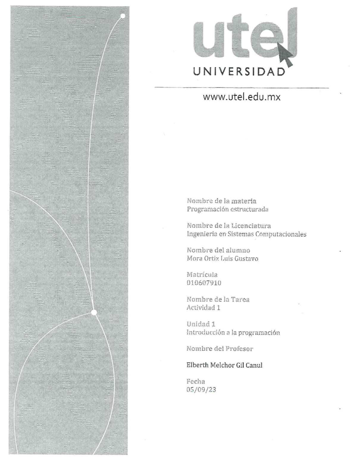 actividad 1 semana 1 - programacion estructurada - Studocu