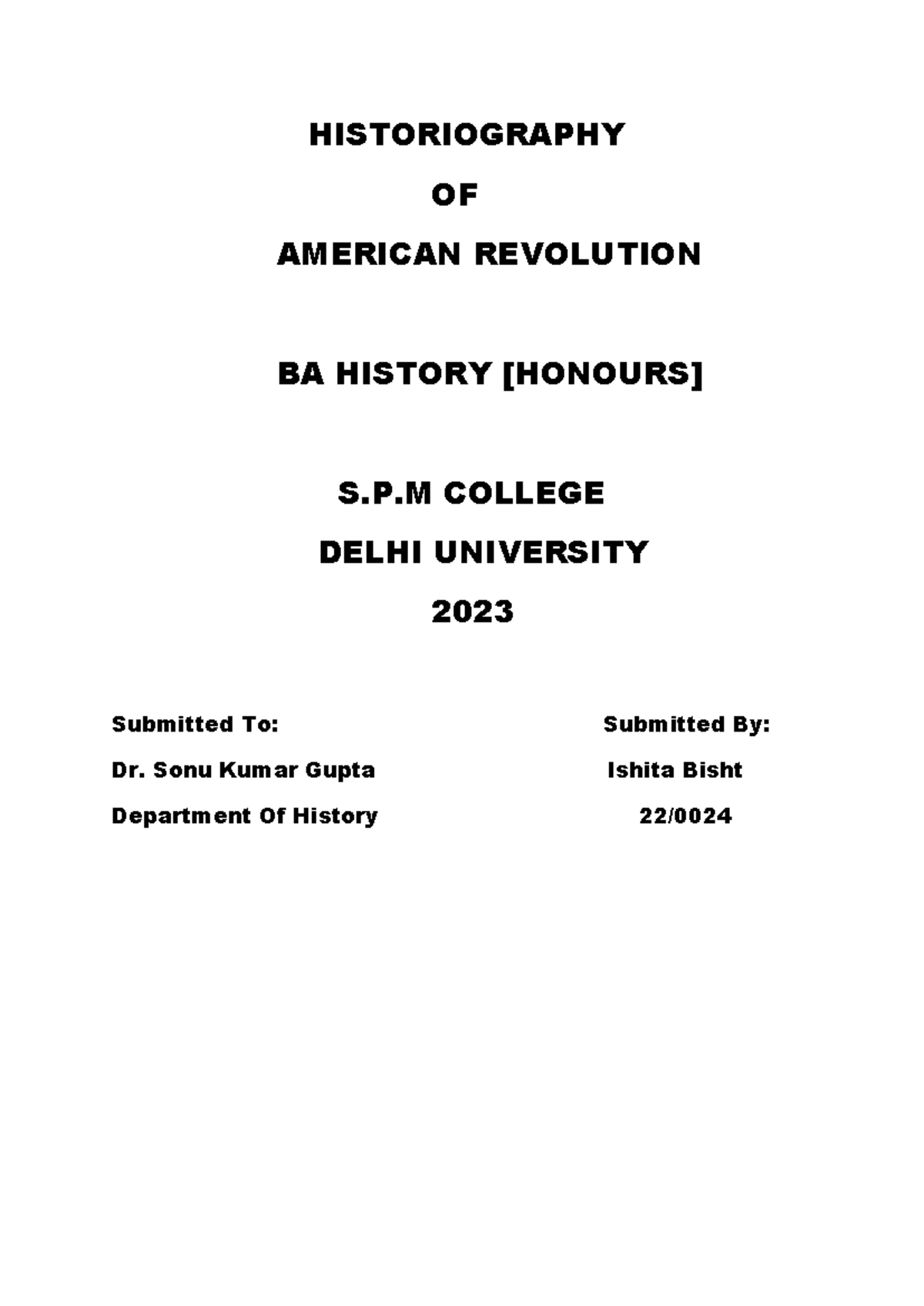 Historiography - 22518 - HISTORIOGRAPHY OF AMERICAN REVOLUTION BA ...