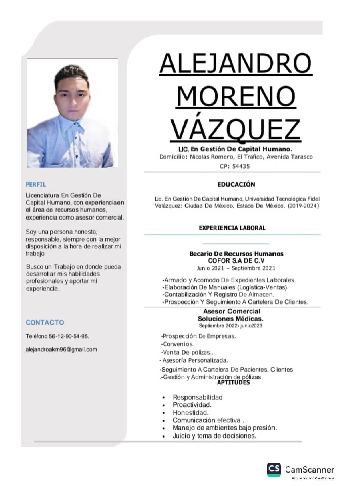 Expwdiente Alejandro Moreno Vazquez - Reporte Psicometría Candidato: Alejandro Moreno Vazquez ...