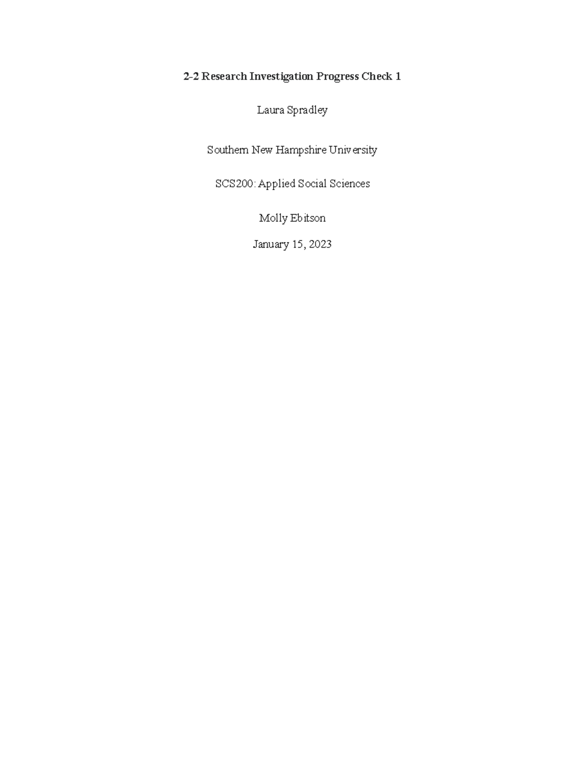 2-2 Research Investigation Progress Check 1 - This problem is important ...