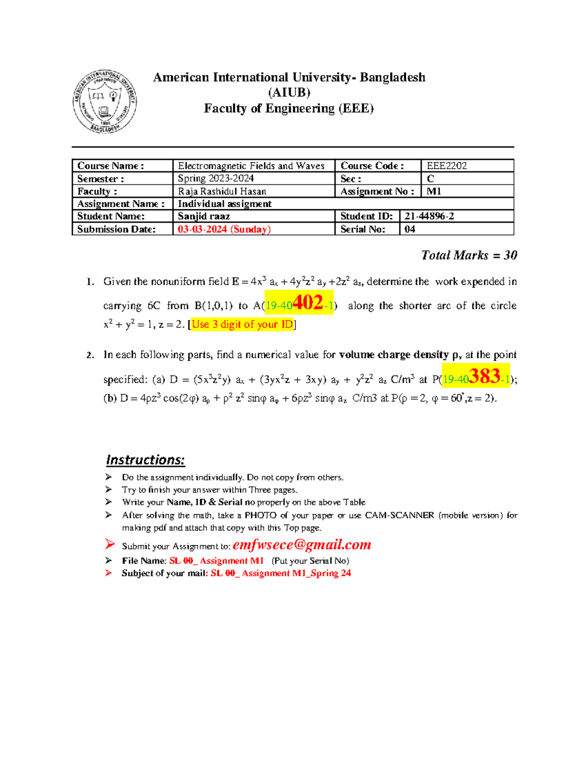 SL 04 M1 Assignment - American International University- Bangladesh ...