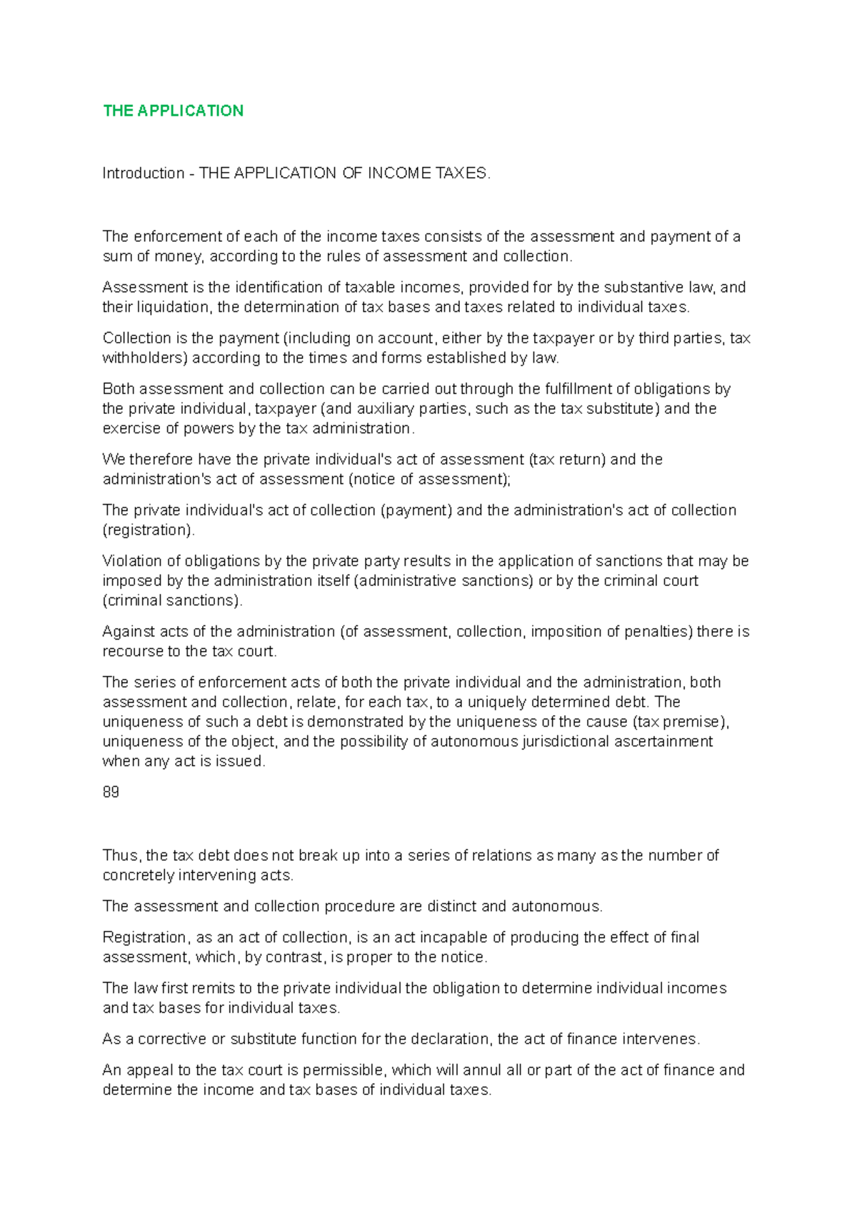 THE Application 4 - International Law chapter 3 - THE APPLICATION ...