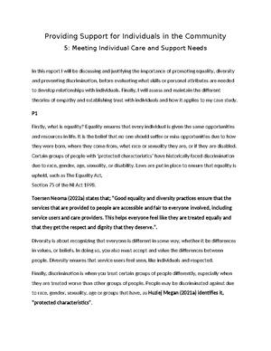 Care and support task 2 unit 7 - P3 Explain how to incorporate ethical ...