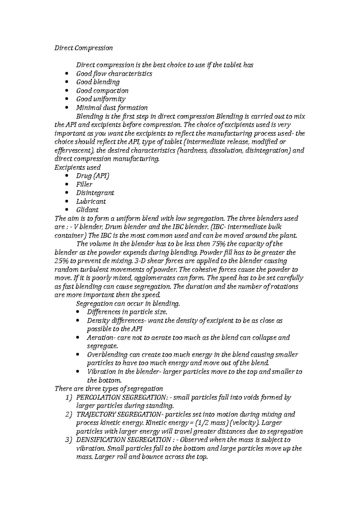 Direct Compression - Direct Compression Direct compression is the best ...