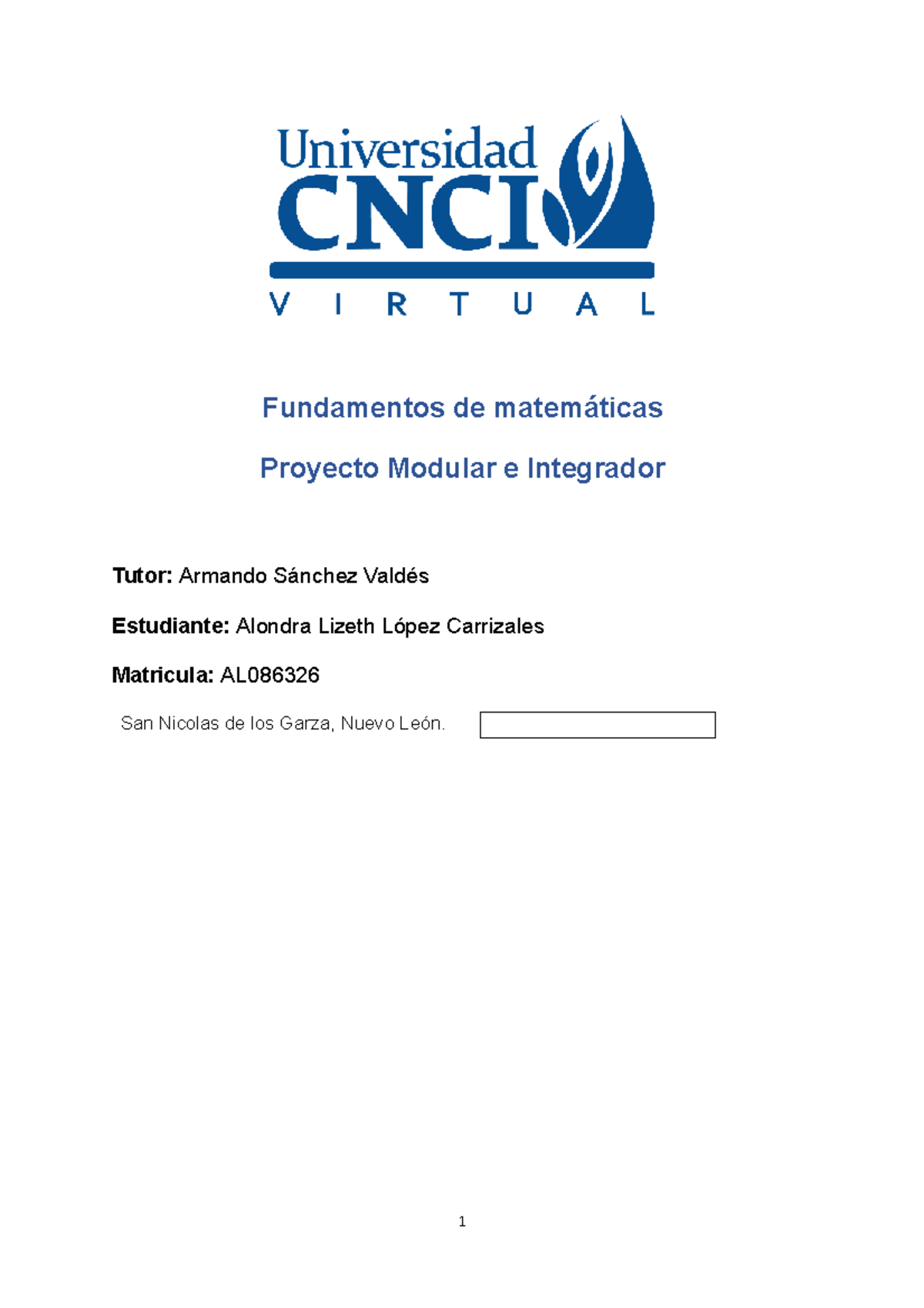 Proyecto Modular e Integrador FM - Fundamentos de matemáticas Proyecto ...