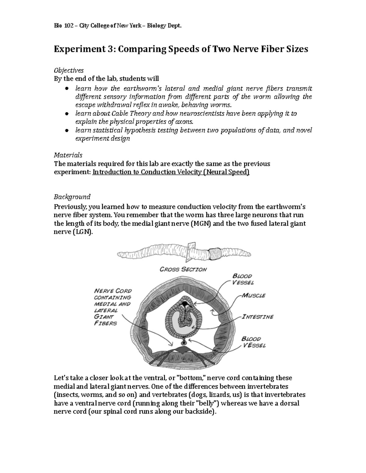 Experiment 9-Comparing-Nerve-Speed 2 - Experiment 3: Comparing Speeds ...