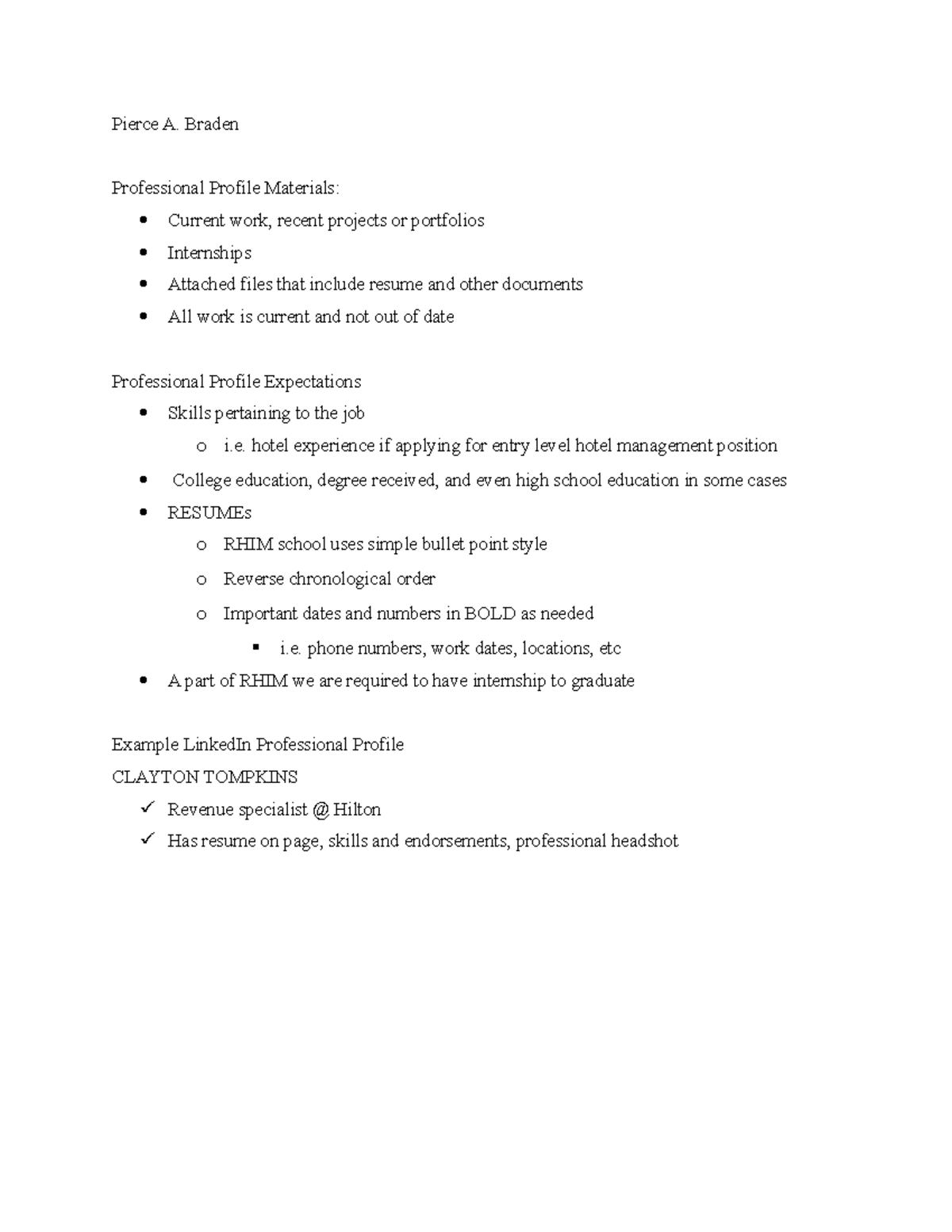 CP1 - Professional Profile Materials - Pierce A. Braden Professional ...