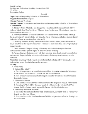 Speech 1 Framework and Written Speech - Basic Speech Framework Name ...