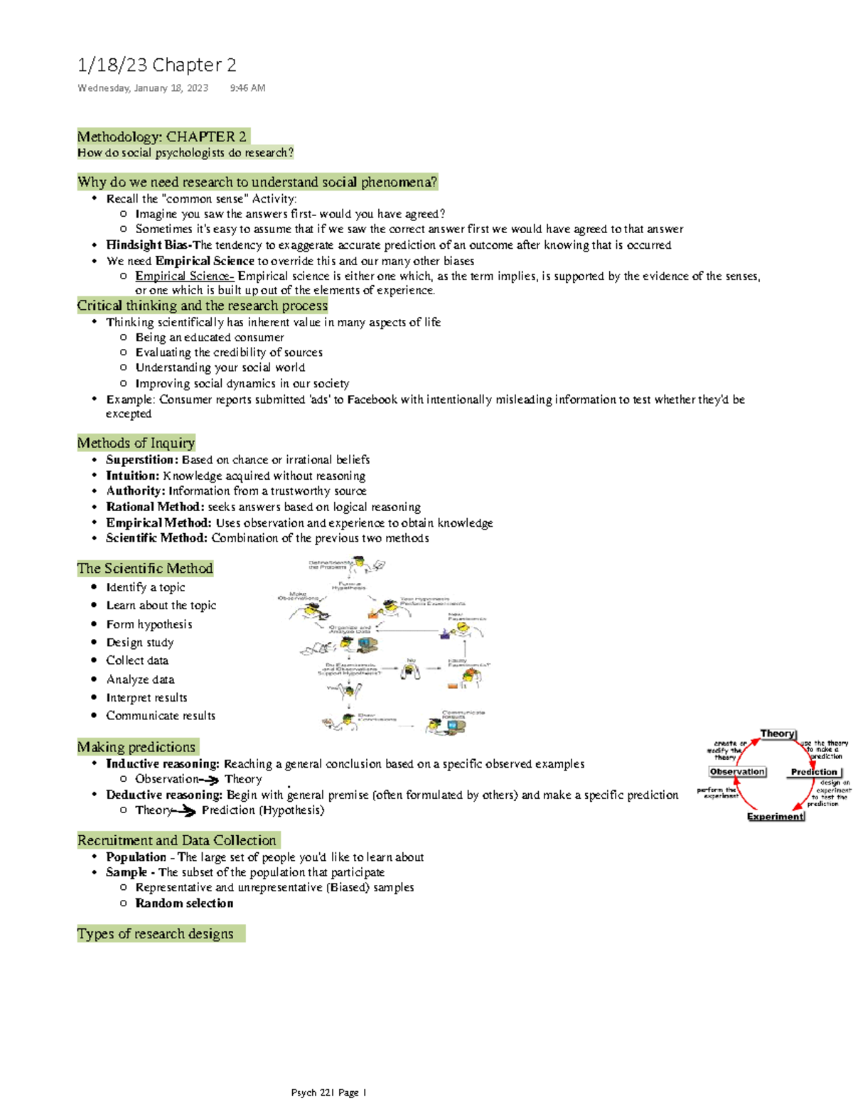 Psych 221 1-18-23 - Methodology: CHAPTER 2 How do social psychologists ...