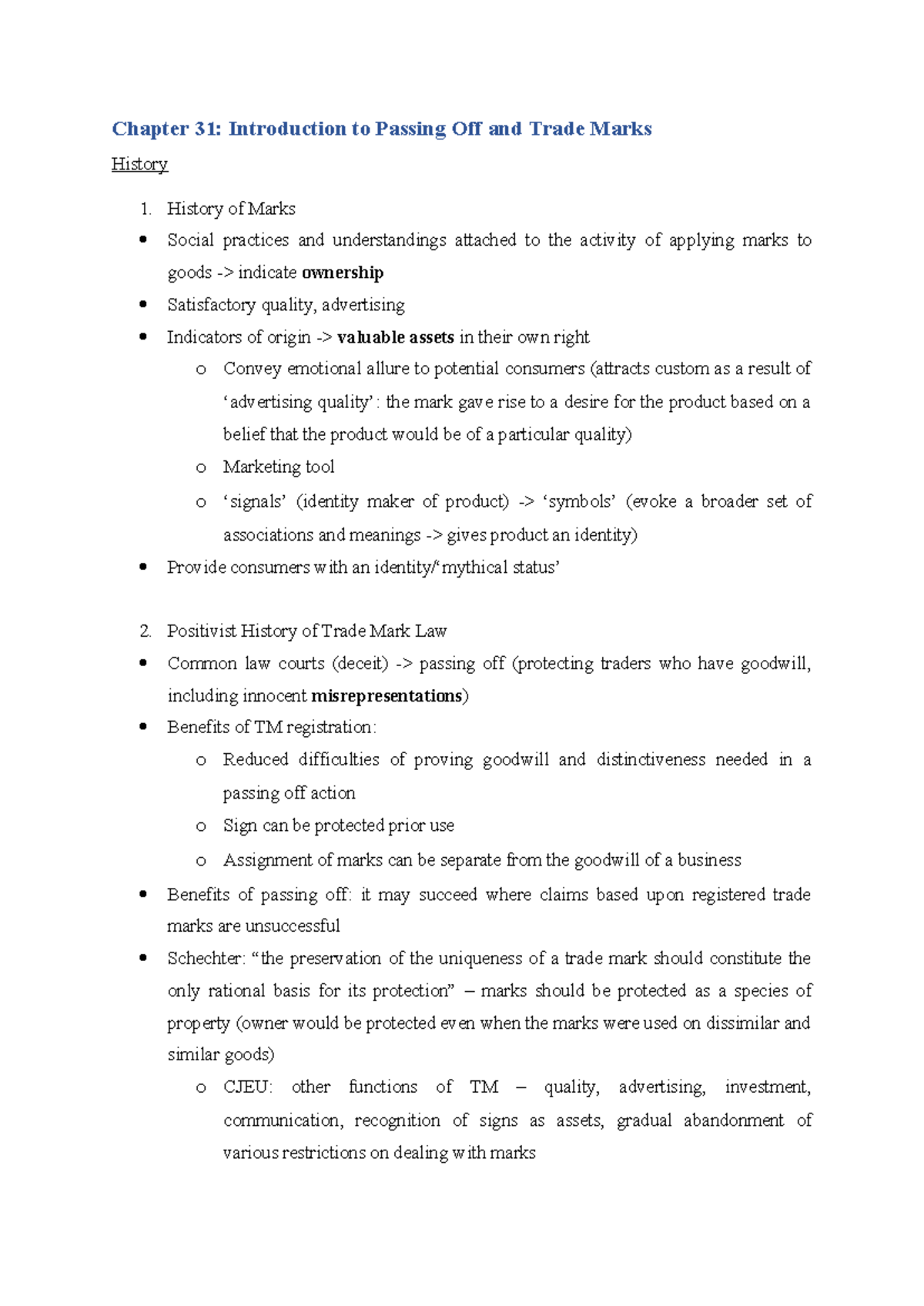 Passing Off Revision - Chapter 31: Introduction to Passing Off and ...