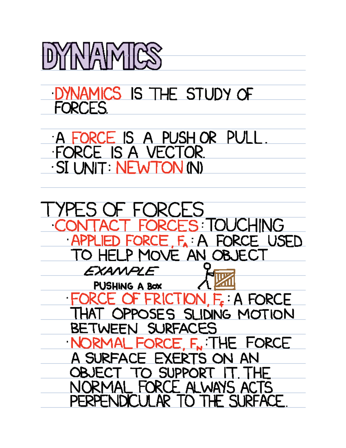 Dynamics-Notes-Physics 2 - ####### BITE HETTIE DYNAMICS IS THE STUDY OF ...