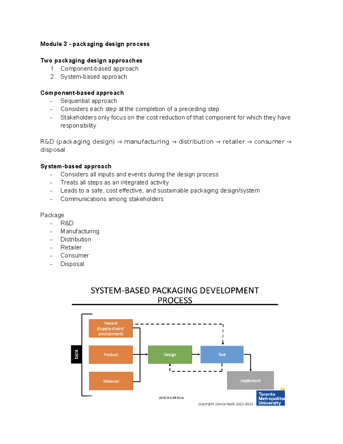 Module 3 - Notes - Module 3 - packaging design process Two packaging ...