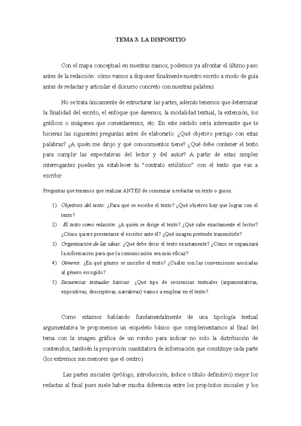 Dispositio - Buen contenido - Técnicas de expresión en español - ULL ...