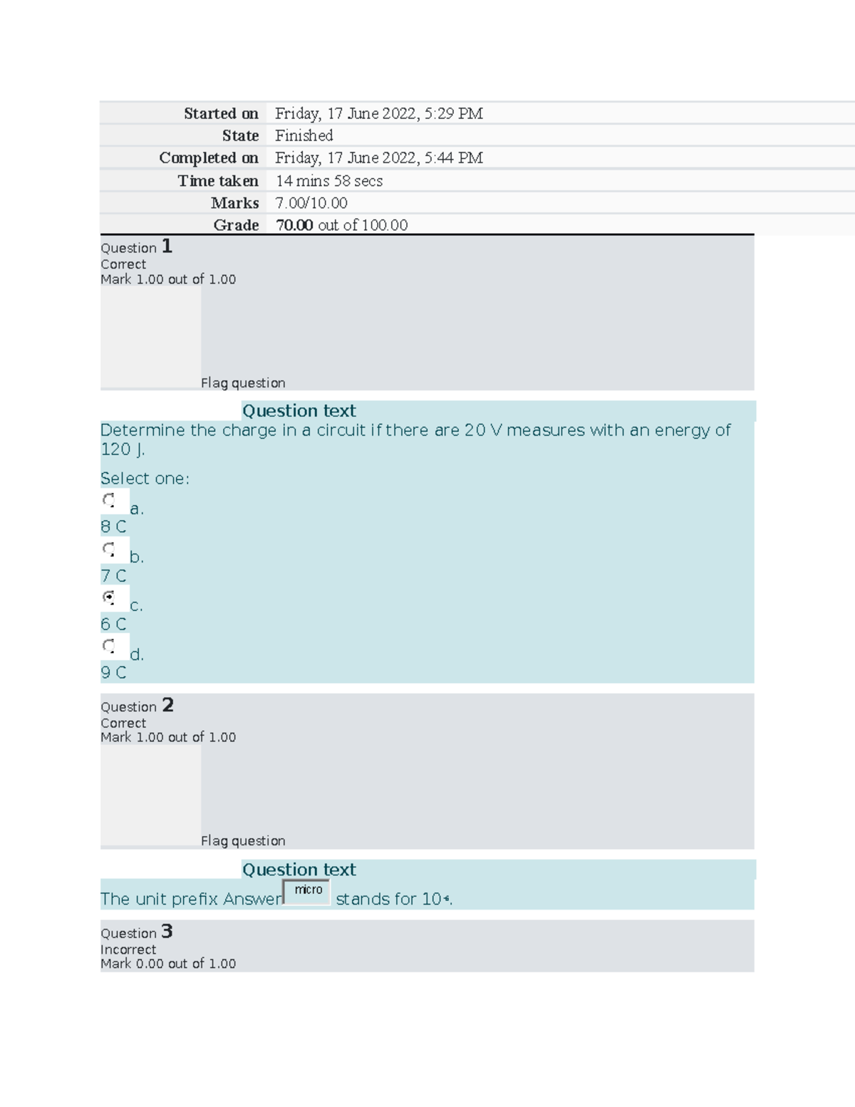 Ciruit 1-Prelim Quiz1-attemp 1 - Started on Friday, 17 June 2022, 5:29 PM State Finished ...