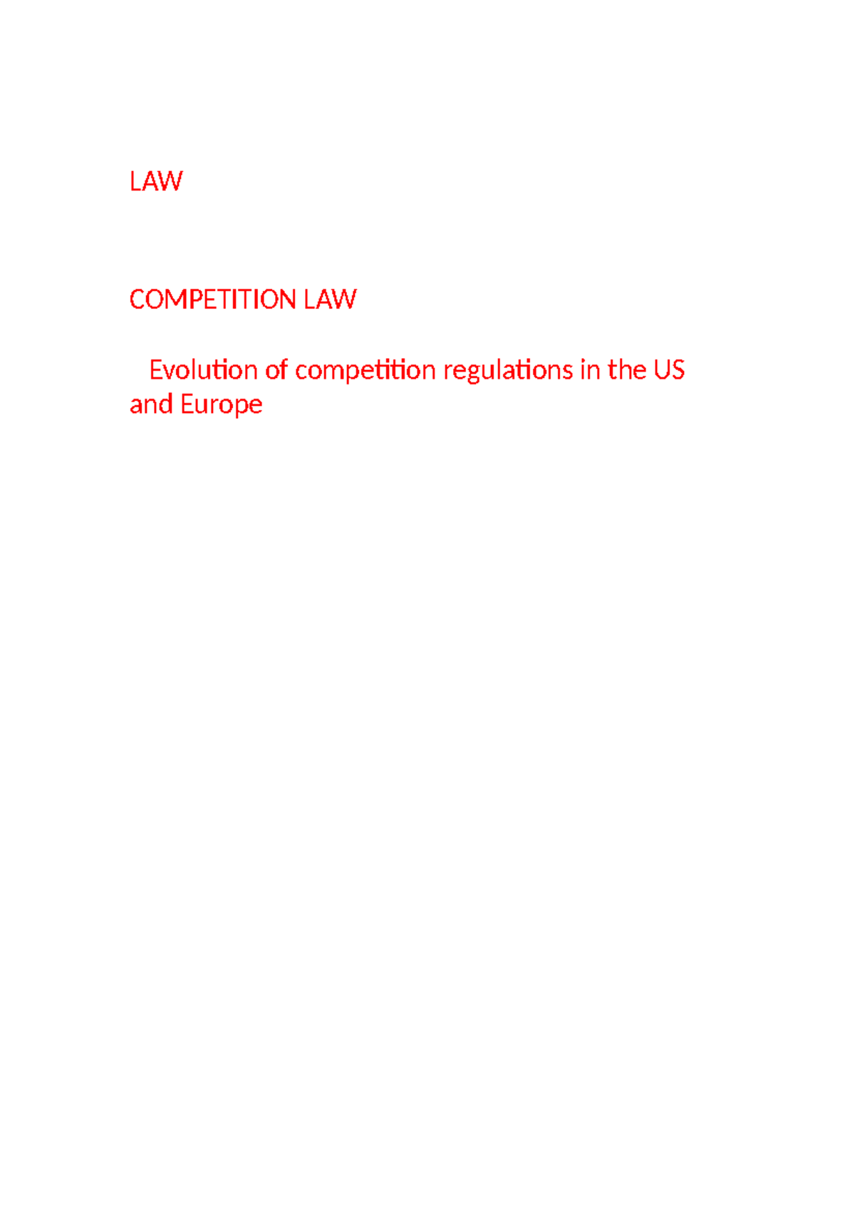 History of Competition Law in U.S. and Europe-converted - LAW ...