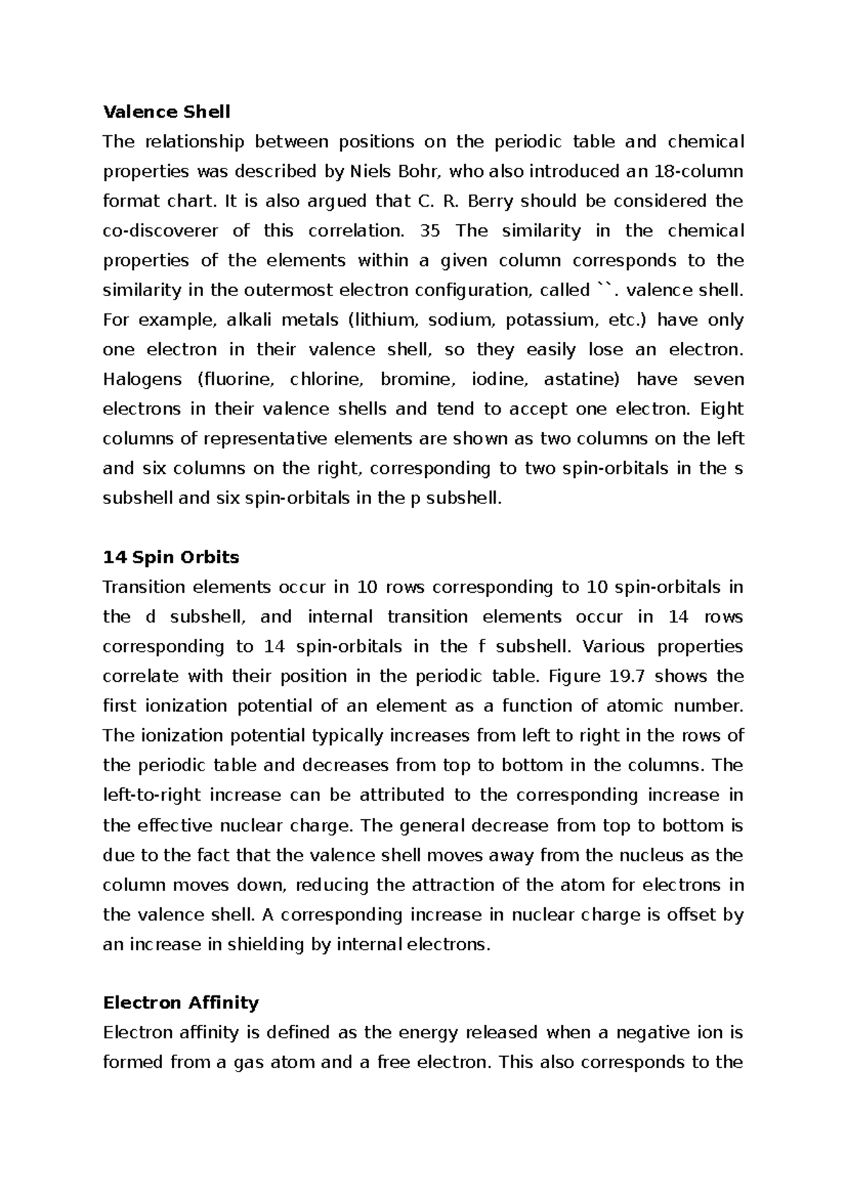 Advanced Chemistry Valence Shell Materials-8 - Valence Shell The ...