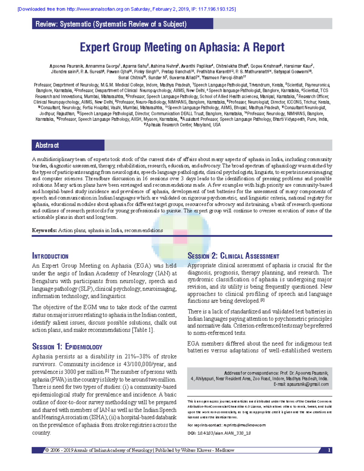 Expert Group Meeting On Aphasia A Report 2006 2019 Annals Of expert-group-meeting-on-aphasia-a-report-2006-2019-annals-of