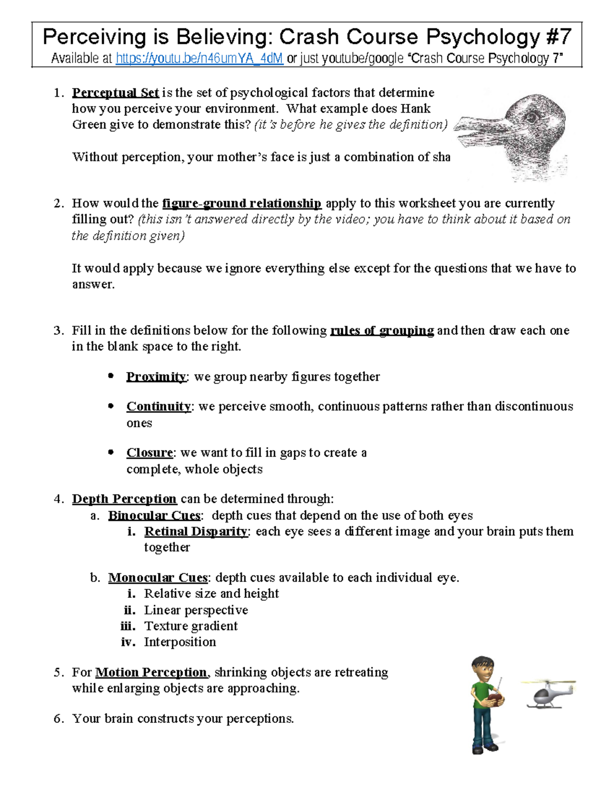 Crash Course Psychology 7 Perceiving is Believing - Perceiving is ...