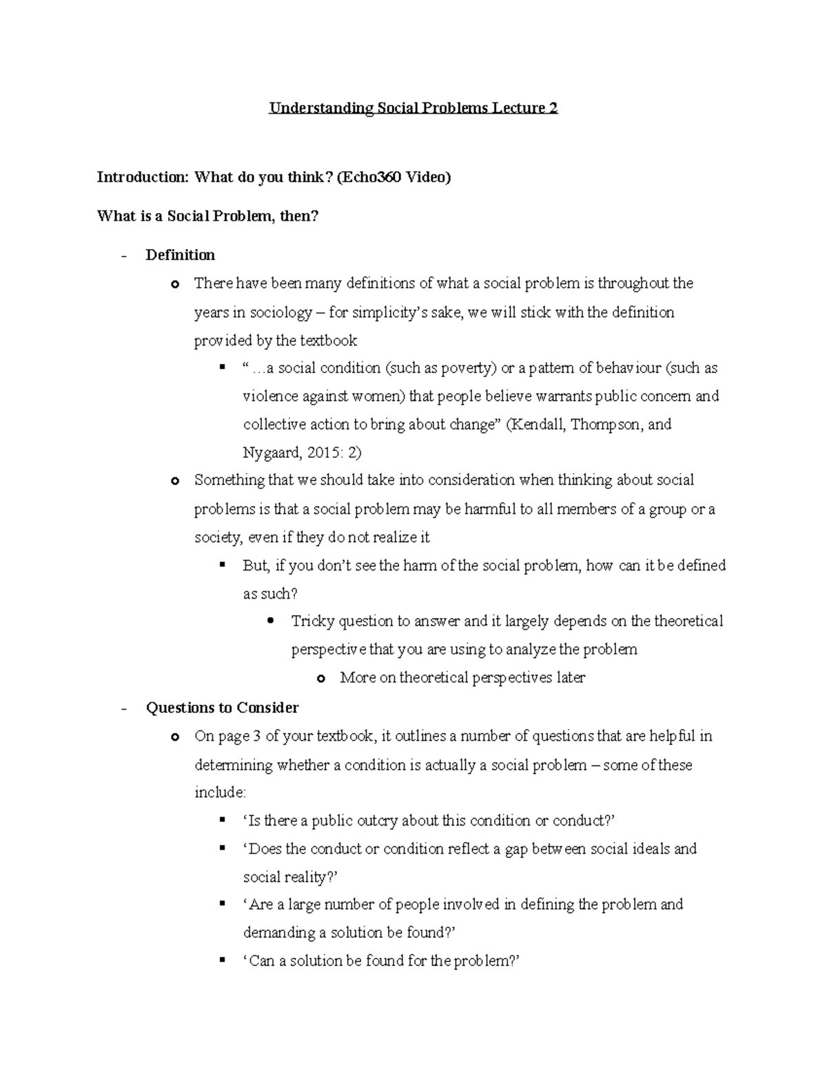 Understanding Social Problems Lecture 2 - . social condition (such as ...