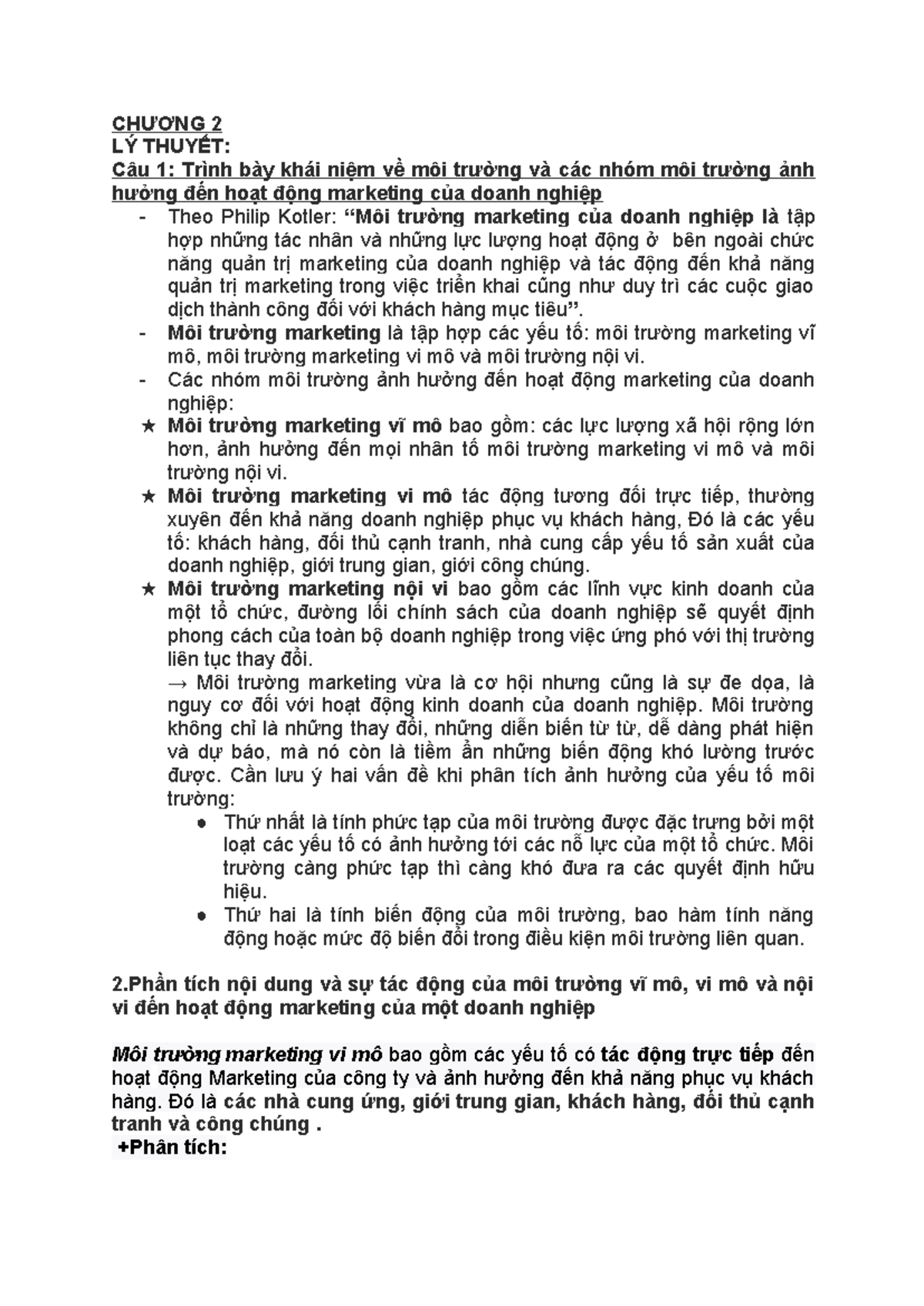 Nhom1 BT2 NLM - Ummmm - CHƯƠNG 2 LÝ THUYẾT: Câu 1: Trình bày khái niệm về môi trường và các nhóm ...