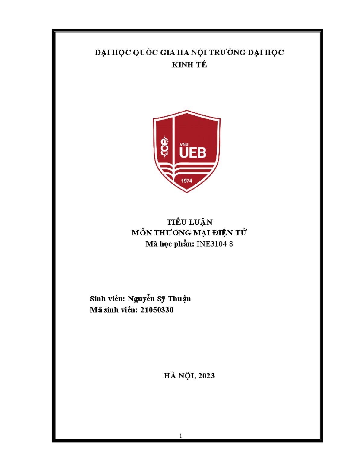 TL TMDT UEB 2023 - ĐẠI HỌC QUỐC GIA HA NỘI TRƯỜNG ĐẠI HỌC KINH TẾ TIỂU ...