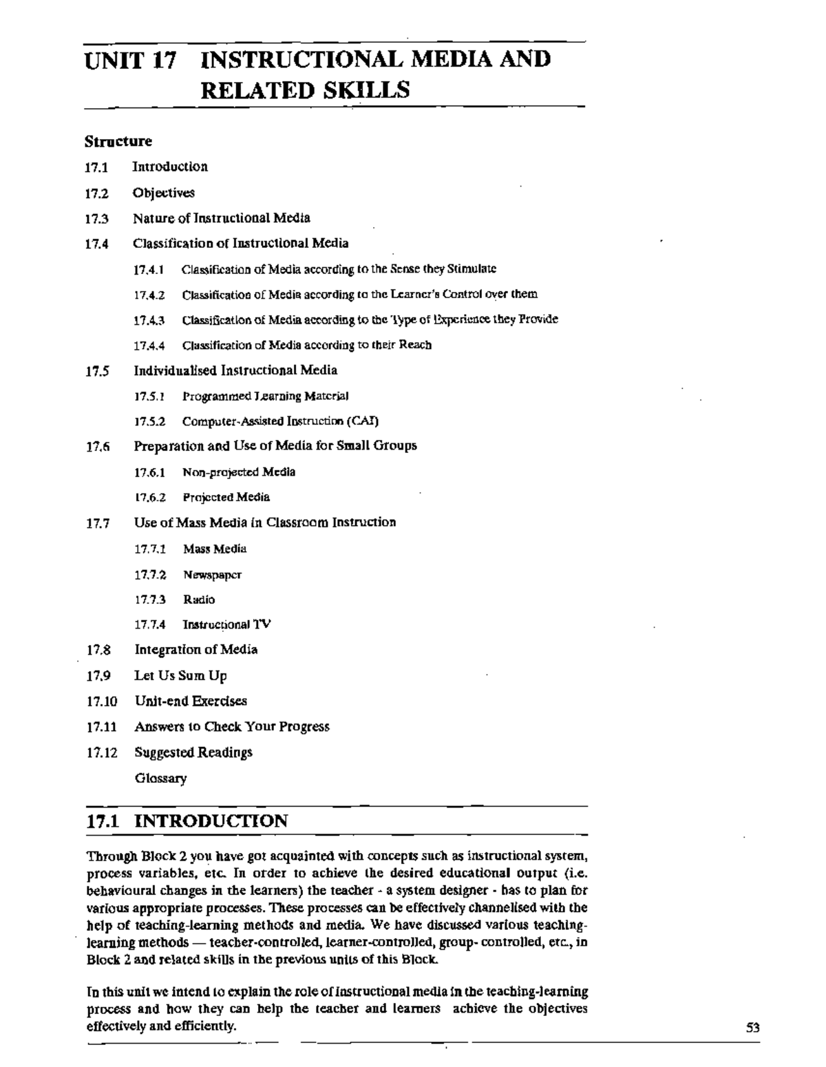 Unit-17 - notes - ####### UNIT 17 INSTRUCTIONAL MEDIA AND ...