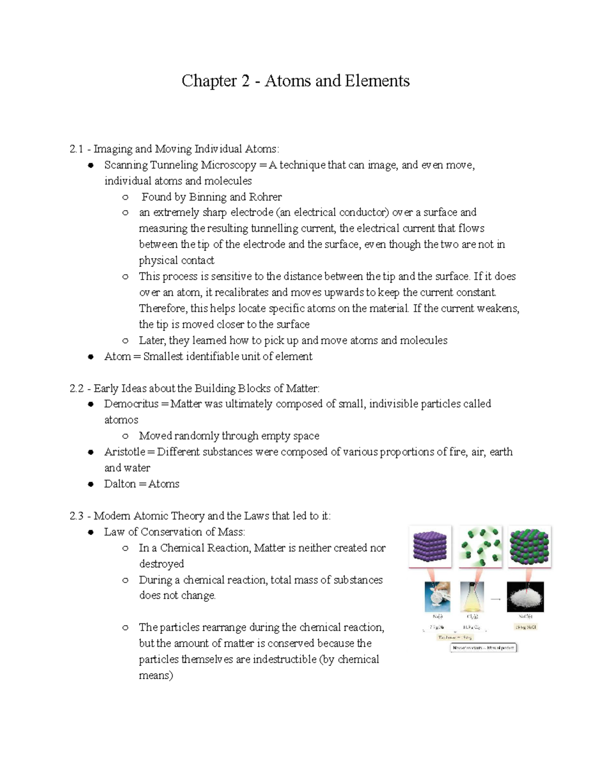 General Chemistry Chapter 2 Notes - Chapter 2 - Atoms and Elements 2 ...