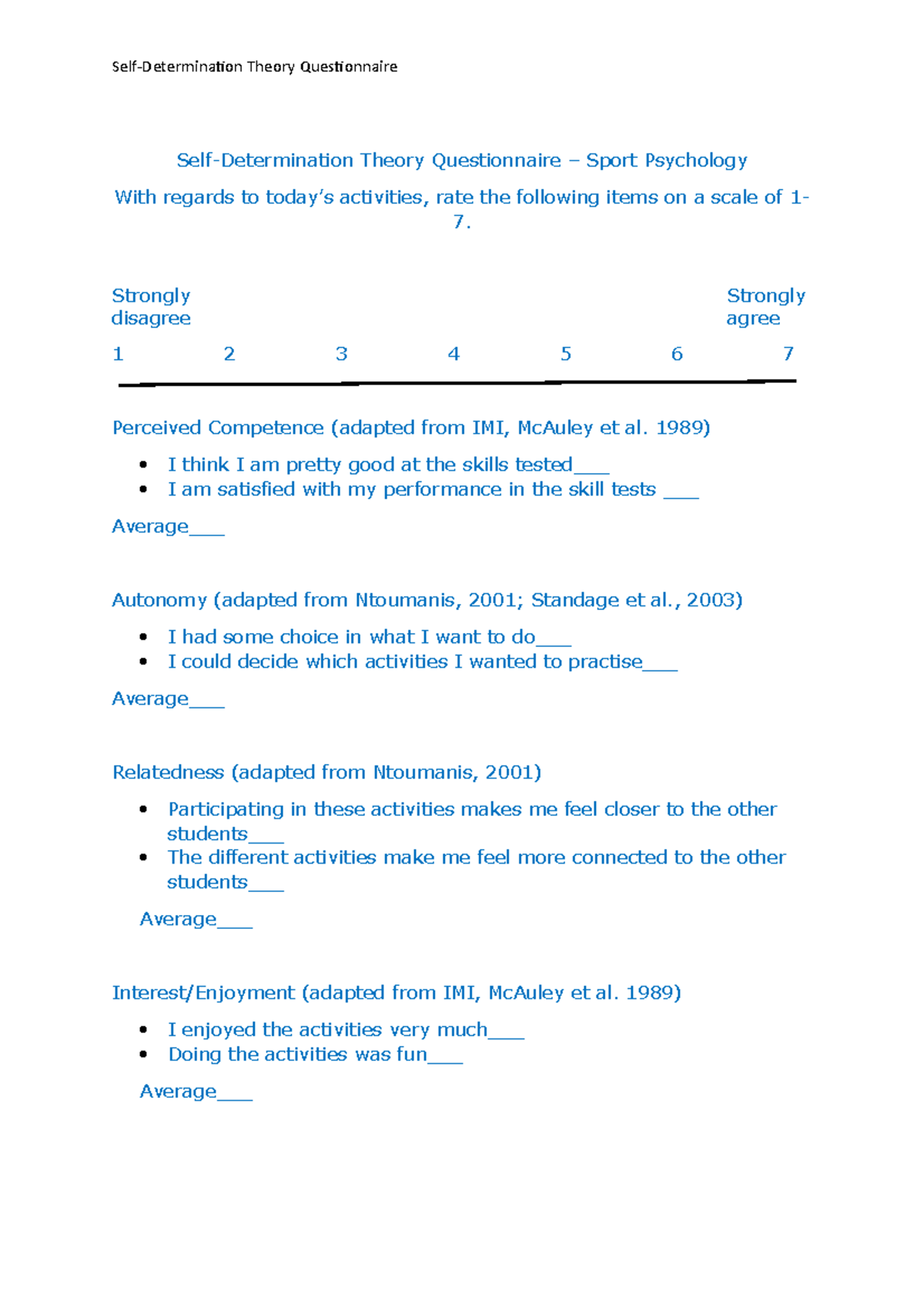 Seminar 5 Self Determination Theory - Self-Determination Theory ...