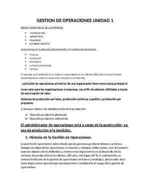 Gestion de operaciones - GESTIÓN DE OPERACIONES TALLER INSTRUCCIONES GENERALES Una vez realizada ...