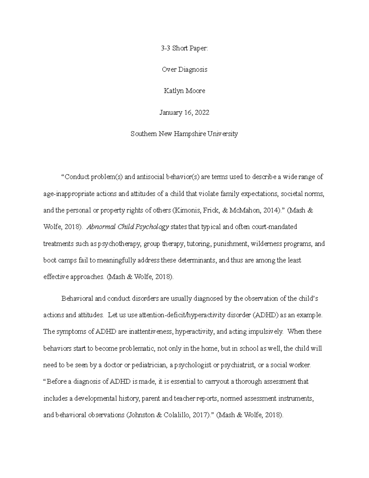 3 3 Short Paper OVER Diagnosis 3 3 Short Paper Over Diagnosis Katlyn 3-3-short-paper-over-diagnosis-3-3-short-paper-over-diagnosis-katlyn