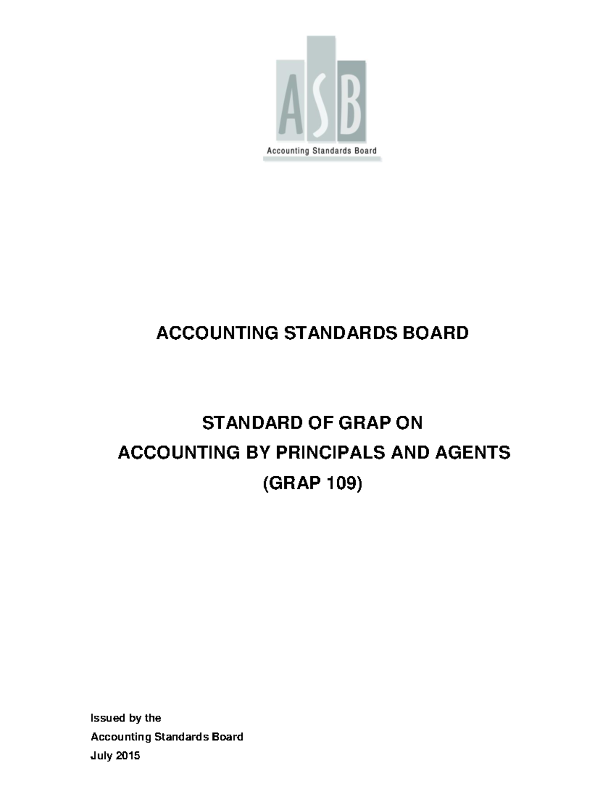 GRAP 109 - Standard of GRAP on Accounting by Principals and Agents ...