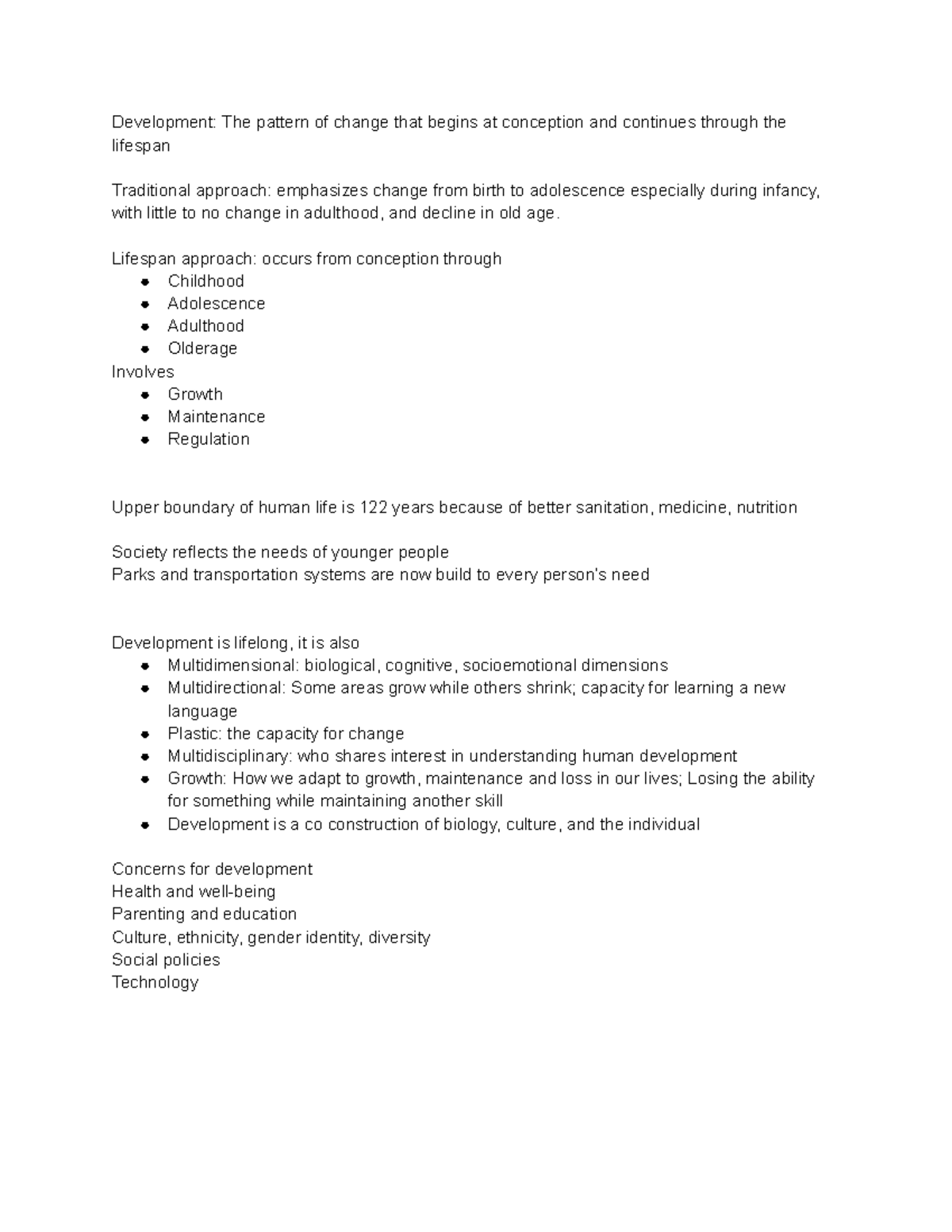 Dev. Pysch Chap. 1 - Google Docs - Development: The pattern of change ...