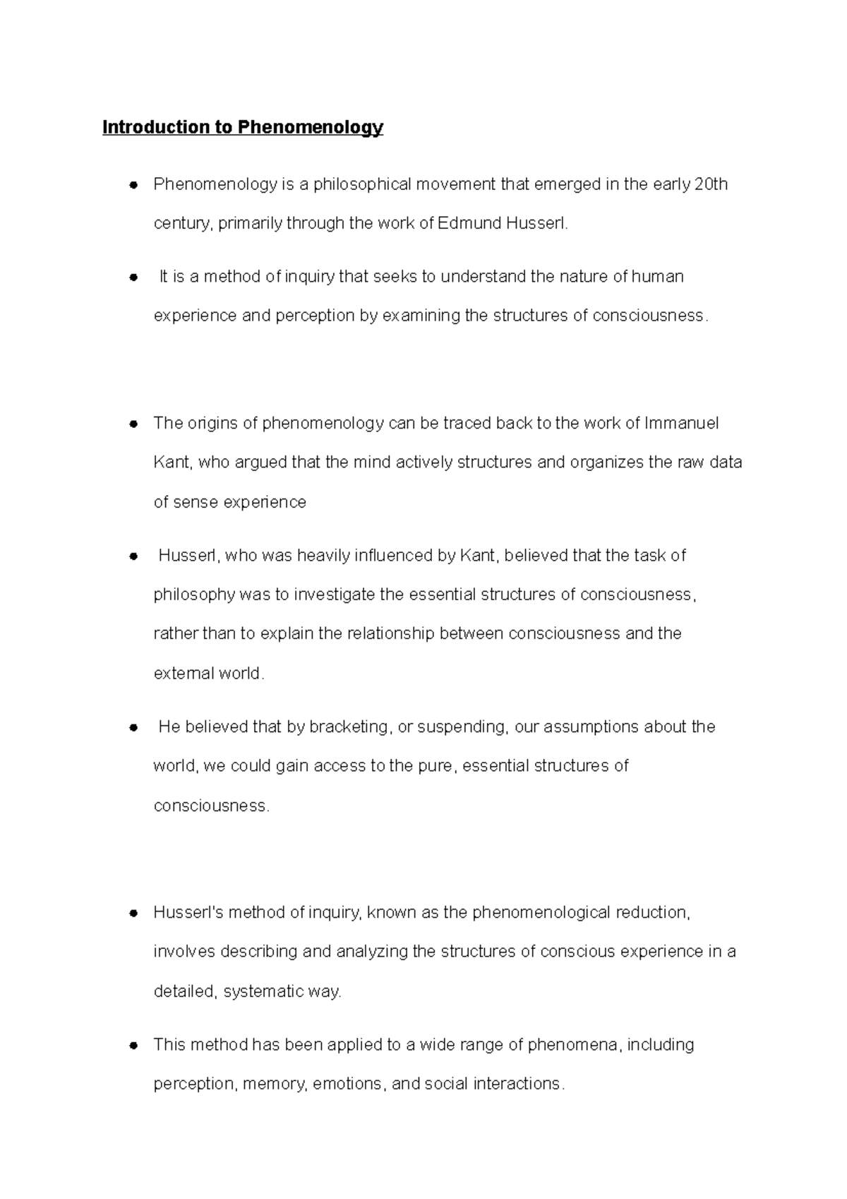 Introduction to Phenomenology - It is a method of inquiry that seeks to ...