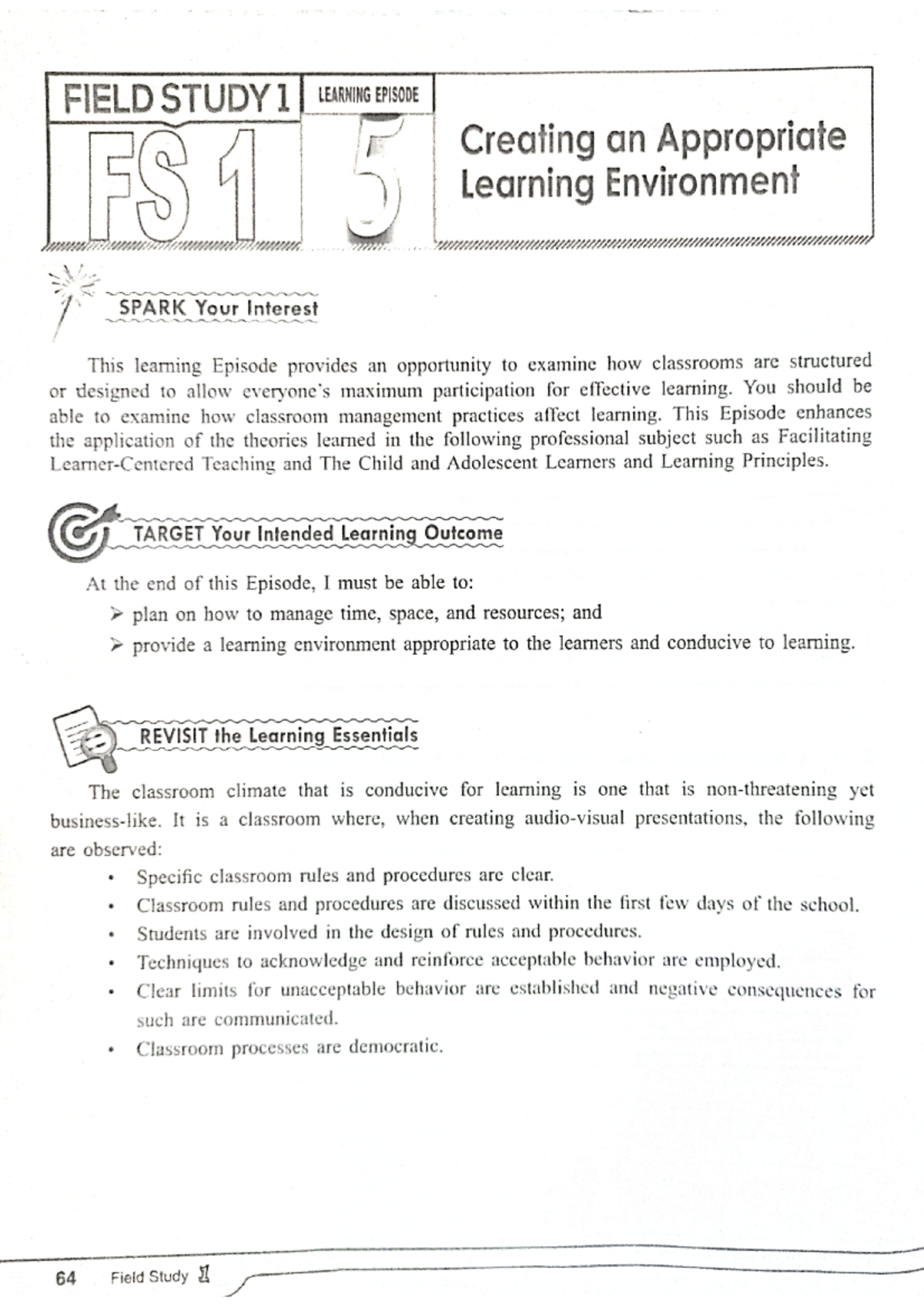 FS 1 Learning Episode 5 - Diploma in Teaching - Studocu