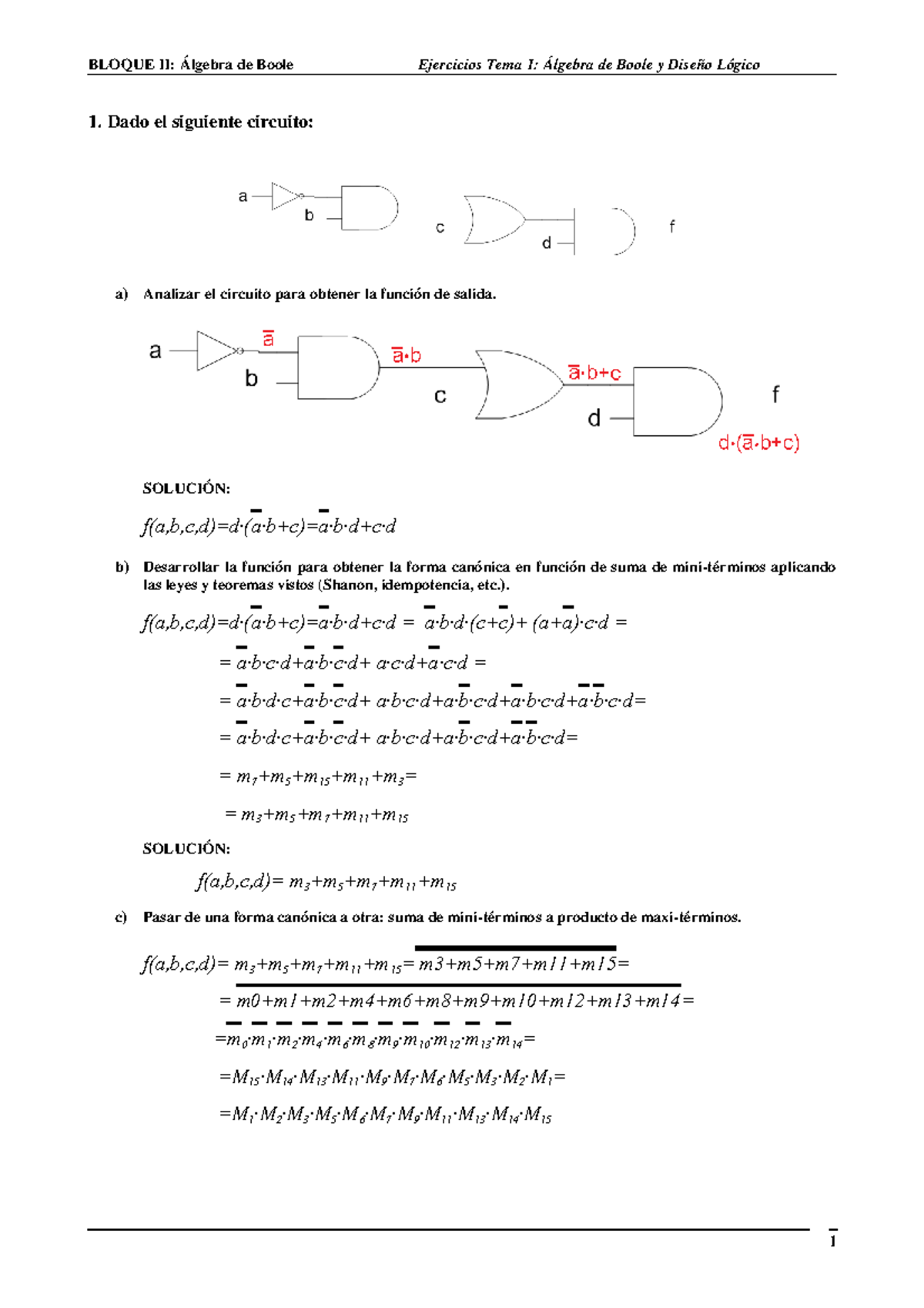 mapas de karnaugh ejercicios resueltos 3-1 - Circuitos Logicos Combinacionales - UTP - Studocu