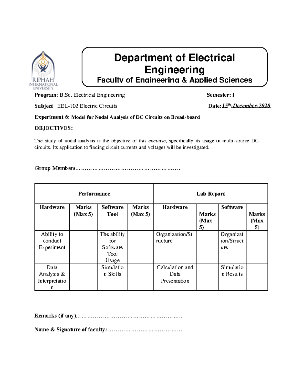 Shah Abdul Aziz Sahibzada (25791) Electric Circuits (LAB) Report 06 ...