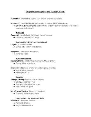 Nutrition-Chapter 6 Proteins - Nutrition-Chapter 6: Proteins What’s a ...