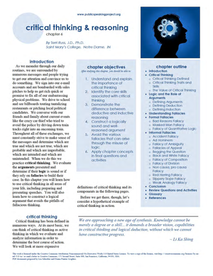 Critical thinking - Lecture assigned reading. - Shonda was researching ...