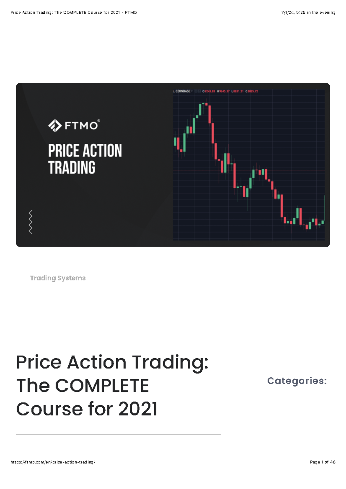 FTMO Proprietary Firm - Research On Trading Price Action Theory - Trading Systems Price Action ...