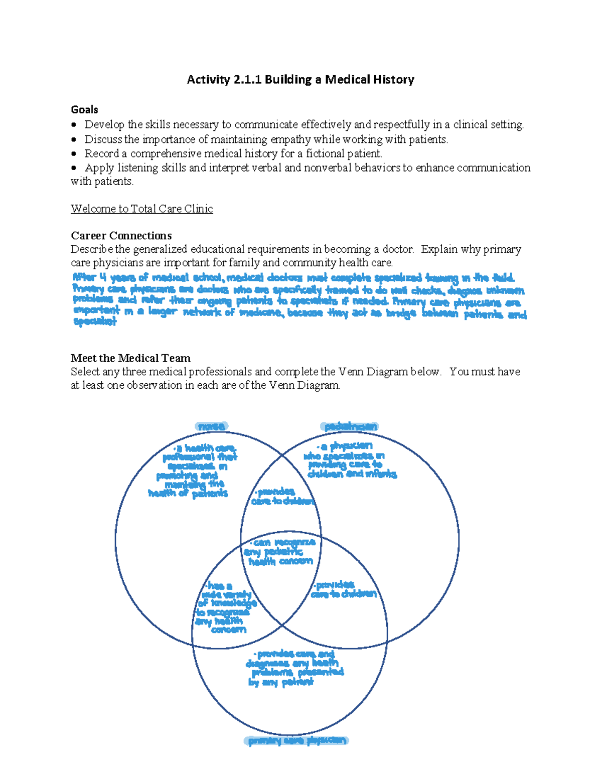 Activity 2 - Principales of Biomedical Science worksheet - Activity 2.1 ...