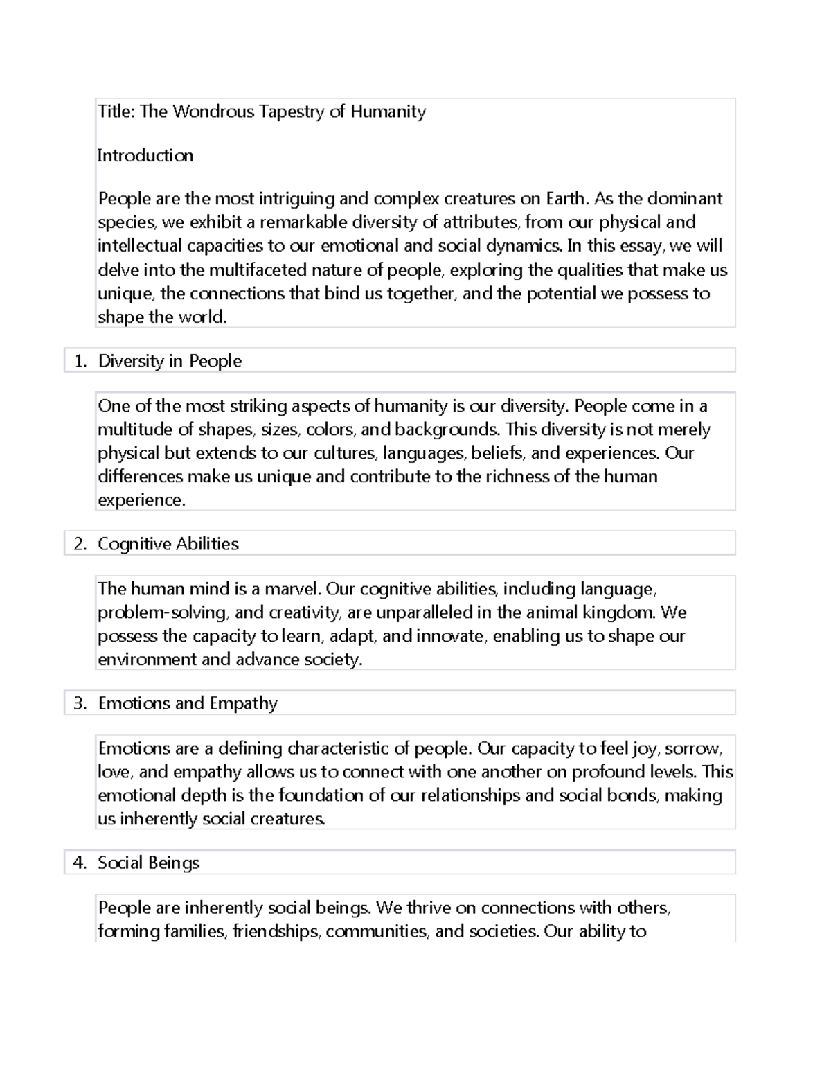 The Wondrous Tapestry of Humanity - Title: The Wondrous Tapestry of ...