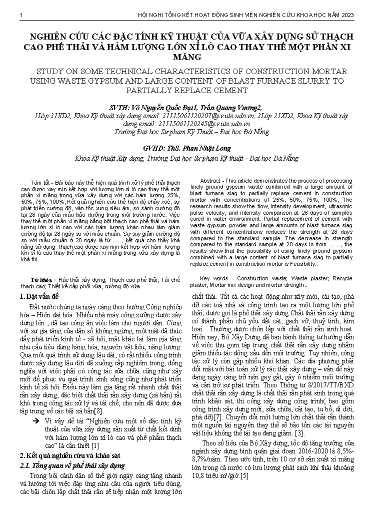 Nckh nhap - HAY - 1 HỘI NGHỊ TỔNG KẾT HOẠT ĐỘNG SINH VIÊN NGHIÊN CỨU KHOA HỌC NĂM 2023 NGHIÊN ...