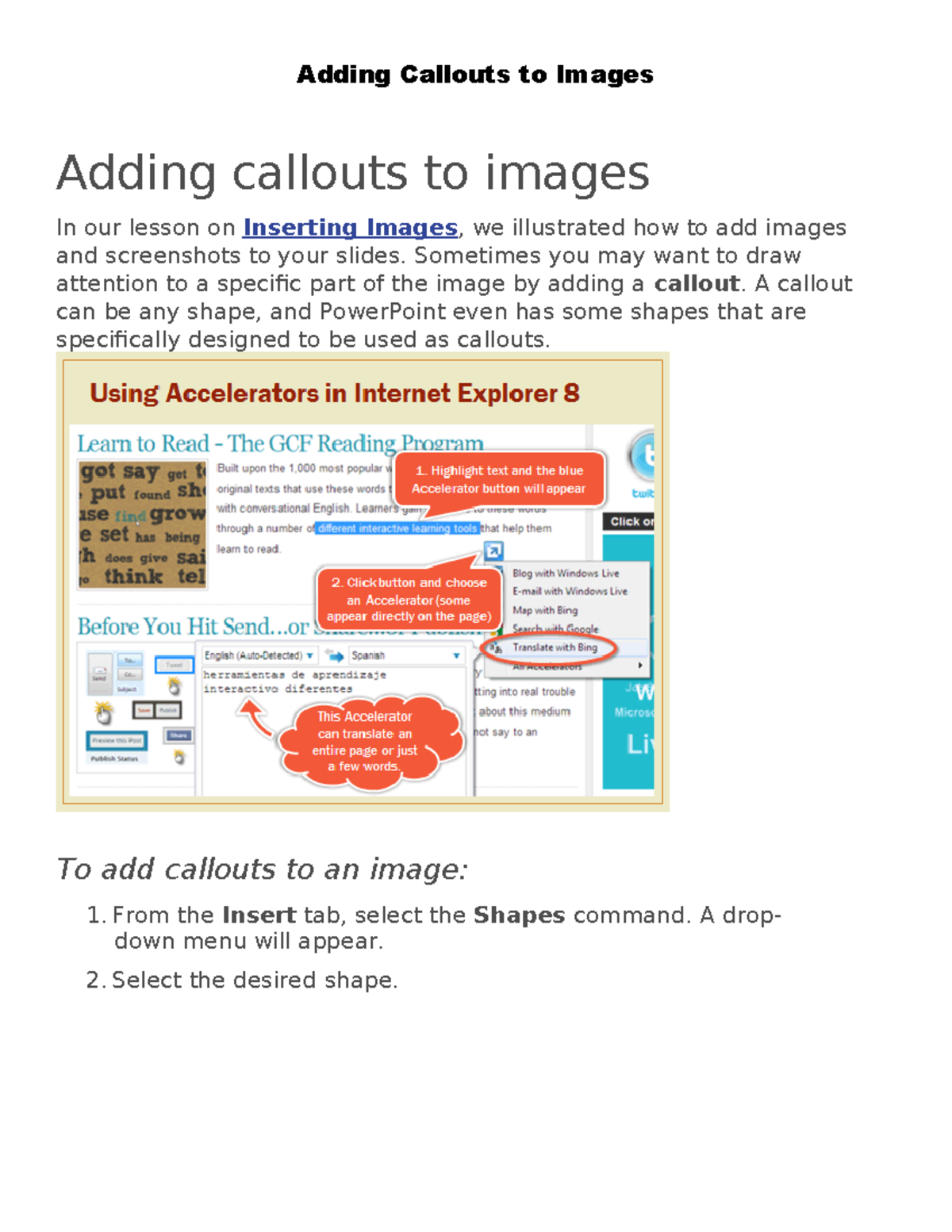 27adding Callouts To Images Adding Callouts To Images Adding Callouts To Images In Our Lesson